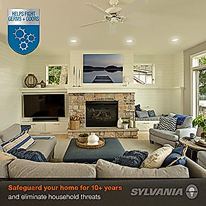 SYLVANIA LightSHIELD BR30 Germicidal LED Light Bulb, 9W=65W, 10 yr, Dimmable, 650 lm, 5000K, Daylight - 2 Pack (41070)