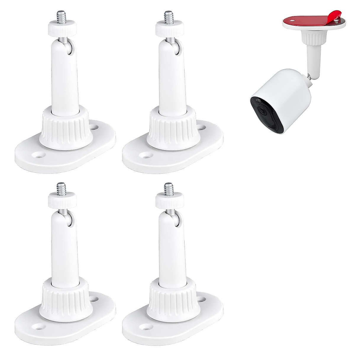 4 Pack Adhesive Wall Mount Compatible with Ring Stick Up Cam Wired/Battery and Ring Indoor Cam(1st Gen and 2nd Gen) Camera,360 Degree Adjustable Mounting Bracket
