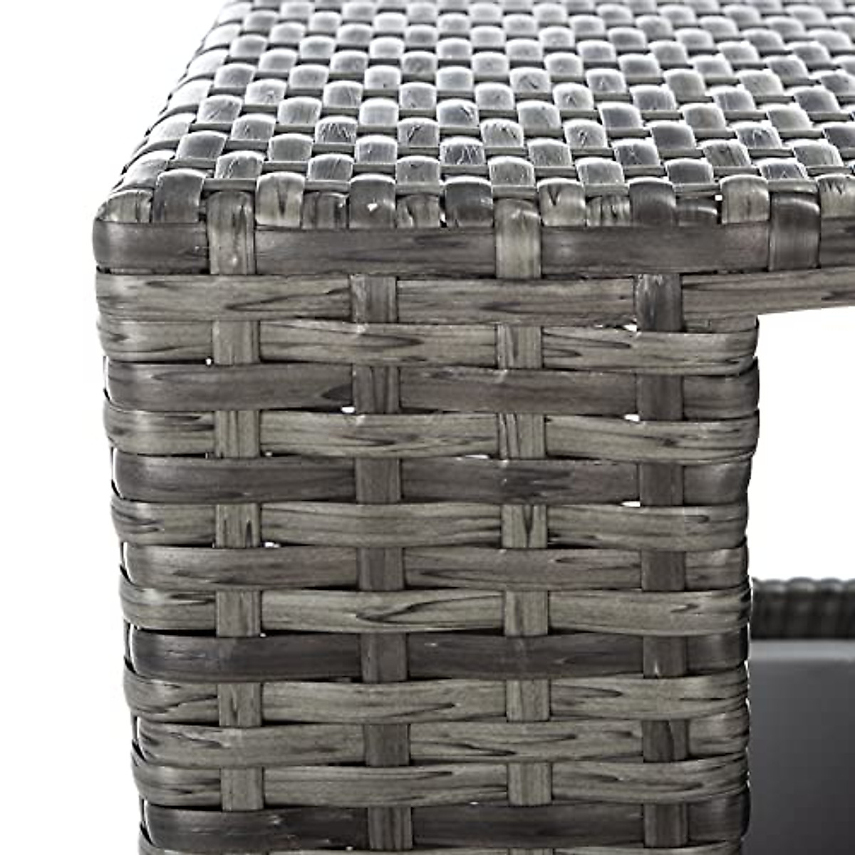 SAFAVIEH Outdoor Collection Mazeli Grey Brown Woven Square Lid Trash Bin (Fully Assembled) PAT7512C