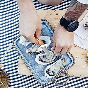 Kichvoe Multitools Oyster Shucking Knife with Wooden Handle Stainless Steel Oyster Clam Shucking Knife Oyster Cutter Seafood Shellfish Opener for Kitchen Supplies Multipurpose Tool Multipurpose Tool