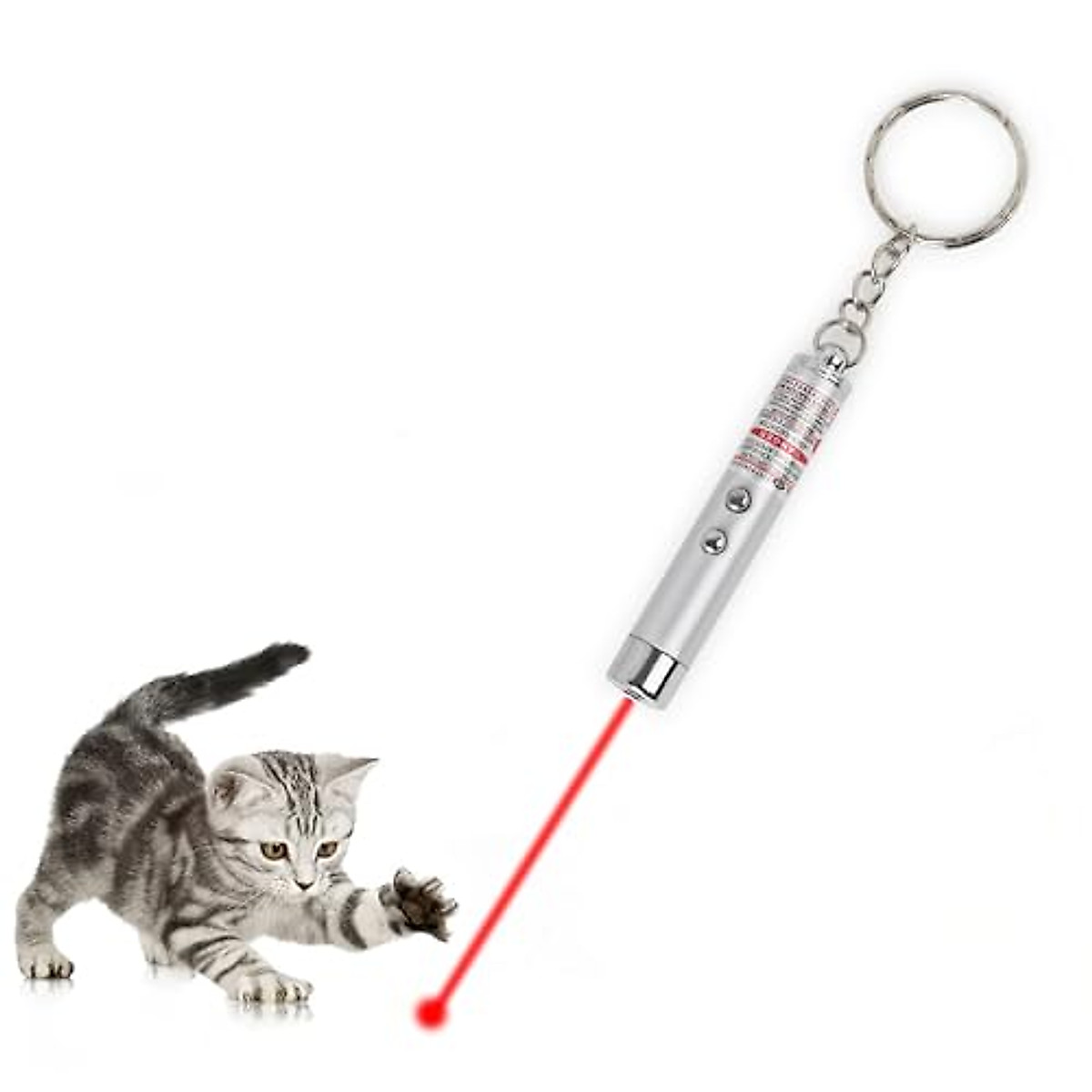 CHUQIANTONG 2-in-1 Cat Pet Toy Red LED Pointer Pen White Flashlight Torch Interactive Training Pen for Cat Dogs