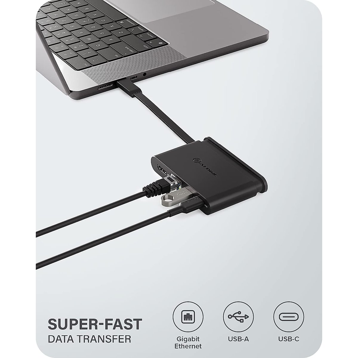 ALOGIC USB C Hub, 100W Laptop Charging, 4K HDMI, Gigabit Ethernet, USB A, USB C, Travel Dock, Compatible with Compatible with MacBook, Surface laptops, XPS and More(Thunderbolt 3 Compatible)