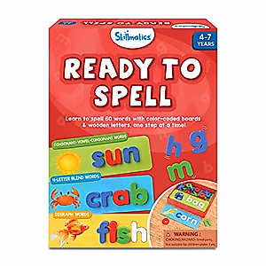 Skillmatics Ready to Spell - Educational Toy for Preschoolers, Stage-Based Learning to Improve Vocabulary & Spelling, Gifts for Ages 4 to 7