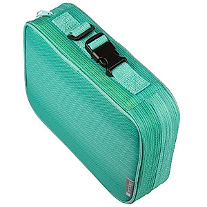 Bentology Lunch Box for Girls - Kids Insulated, Durable Lunchbox Tote Bag Fits Bento Boxes, Containers and Bottles, Back to School Lunch Sleeve Keeps Food Hotter or Colder Longer - Turquoise