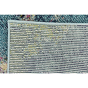 Unique Loom Positano Collection Coastal Modern Bright Colors Starfish Navy Blue Area Rug (8' x 10')