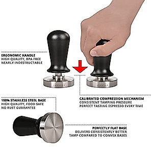 Hand Tamper, Calibrated Compression Mechanism Food Grade Calibrated Coffee Tamper for Cafe(58 Thread Base)