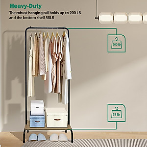 7RiversART Heavy Duty Clothing Racks for Hanging Clothes Rack, 59.06" High Garment Rack Metal Clothing Hanger Rack Wardrobe Rack for Coats, Shirts, Dress, (Black)