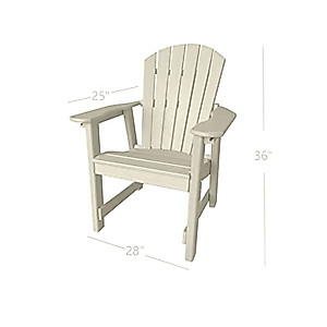 Phat Tommy Outdoor Dining Chair, Poly Furniture - Weather Proof, Recycled and Thick Poly Lumber Patio Chair, Composite Outdoor Furniture, White