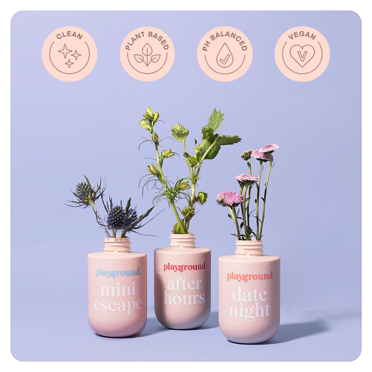 Playground Date Night, Water-Based Personal Lubricant with Naural Ingredients, Safe to Use with Latex Condoms, Lube for Men, Women, and Couples, Champagne & Vanilla Scent, 3.7 Fl. Oz.