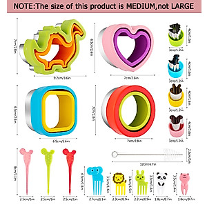Sandwich Cutter for Kids 22 Piece (MEDIUM), Nifogo Cookie Cutters and Sealer Set, Bread Decruster Pancake Maker Heart Square Circle Dinosaur Shape DIY Mold for Boys Girls