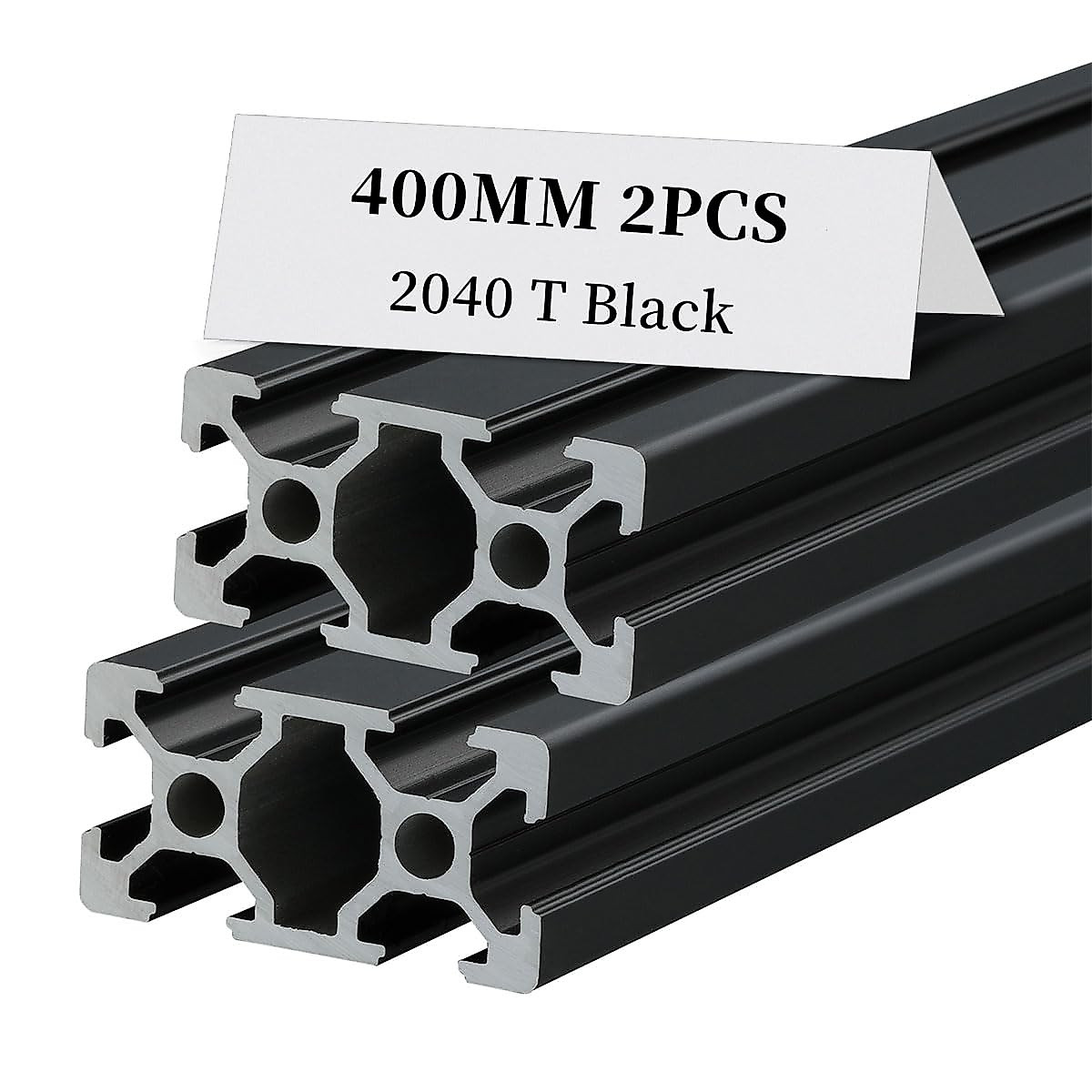 2pcs 2040 T Slot Aluminum Extrusion Profile 400mm 15.74inch European Standard Anodized Extruded Linear Rail Guide Frame for 3D Printer Laser Engraving CNC Automation Equipment DIY Black BELLA BAYS