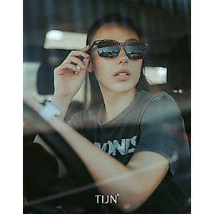 TIJN Sunglasses, Classic Polarized Sunglasses, Oversized Square Sunnies, Dark Shades for Women & Men, 3 Pack