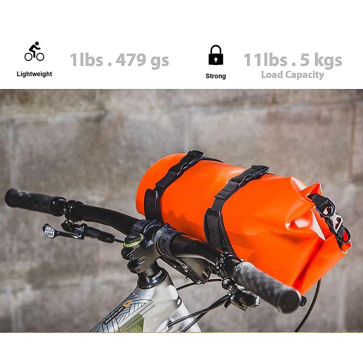 AEROE Spider Handlebar Cradle Bike Bag Carrier, Front Bike Rack Fits all Mountain, Gravel, Road and Electric Bikes, Easy to Install and Use, Carry any type of Front Roll Dry Bag, Bag, Tent up to 11lbs