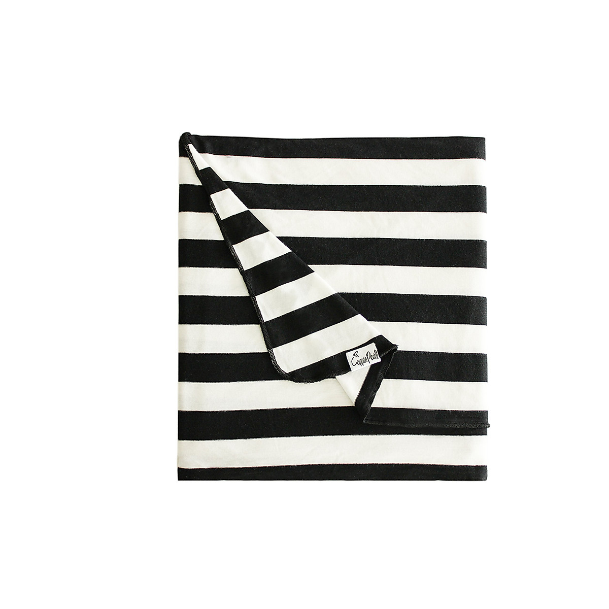 Copper Pearl Large Premium Knit Baby Swaddle Receiving Blanket Black and White Classic