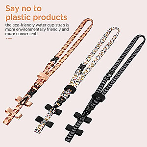 EasyAcc Water Bottle Handle Shoulder Strap, for 12oz - 64 oz Owala Hydro Flask Wide Mouth Water Bottles and Universal Water Bottles, with Carabiner, for Walking Hiking Camping (Bottle Excluded)