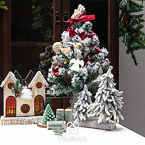 Vitalizart Dusty Green Velvet Ribbon Set 3/8" x 15 Yd Wooden Spool Fabric Trim 3 Rolls * 5 Yd for Christmas Wreath Decoration Handmade Craft Ornaments Gift Wrapping & Bow Making