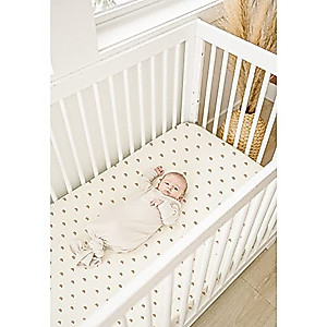 Konssy Muslin Fitted Crib Sheets 100% Cotton Baby Crib Sheets for Standard Crib Mattress (28 X 52 Inches), Soft and Breathable for Boy, Girl (Rainbow)