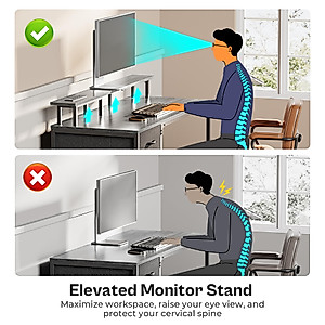 Huuger 47 Inch Computer Desk with Power Outlets and LED Lights, Gaming Desk with 4 Drawers, Office Desk with Monitor Stand, Study Desk Work Desk for Home Office, Small Spaces, Gray