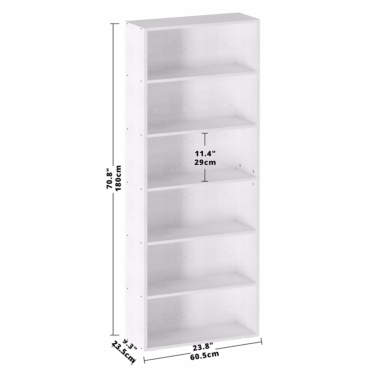 IRONCK Bookshelves and Bookcases Floor Standing 6 Tiers Display Storage Shelves 70 in Tall Bookcase Home Decor Furniture for Home Office, Living Room, Bed Room