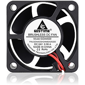 GDSTIME 40mm Brushless Cooling Fan, 40mm x 40mm x 20mm 24V Dc Fan 6000RPM