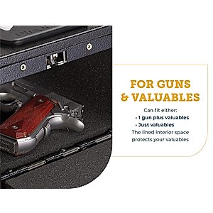 SnapSafe 1 Gun Keypad Vault – Keypad Handgun Vault Safe for Your Pistol and Valuables – 4-6 Keypad Entry with Backup Key – Black, Measures 12 (H) x 8.1 (W) x 5.25 (D) Inches – Item 75433