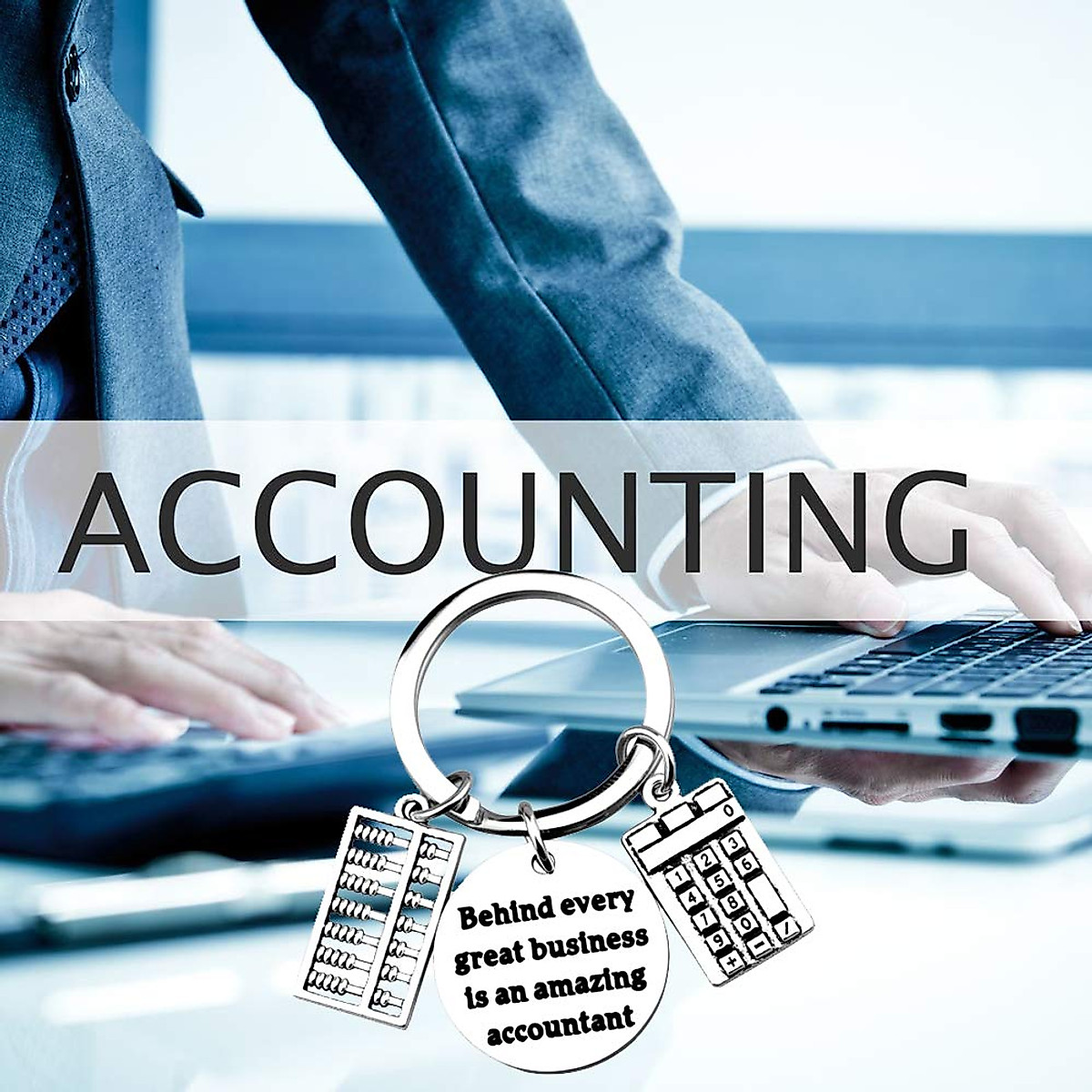 FUTOP Accountant Gifts Behind Every Great Business Is an Amazing Accountant Keychain Accountant Graduation Gift CPA Keychain(accountant keychain)