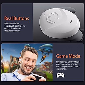 OCELY Wireless Sports Earbuds, [Lilt Series] Bluetooth 5.2 Ear Bud Headphone, Noise Isolation, Transparency, Gaming Mode, IPX7 Waterproof, ENC, Clear Calls, 24H with Charging Case, White