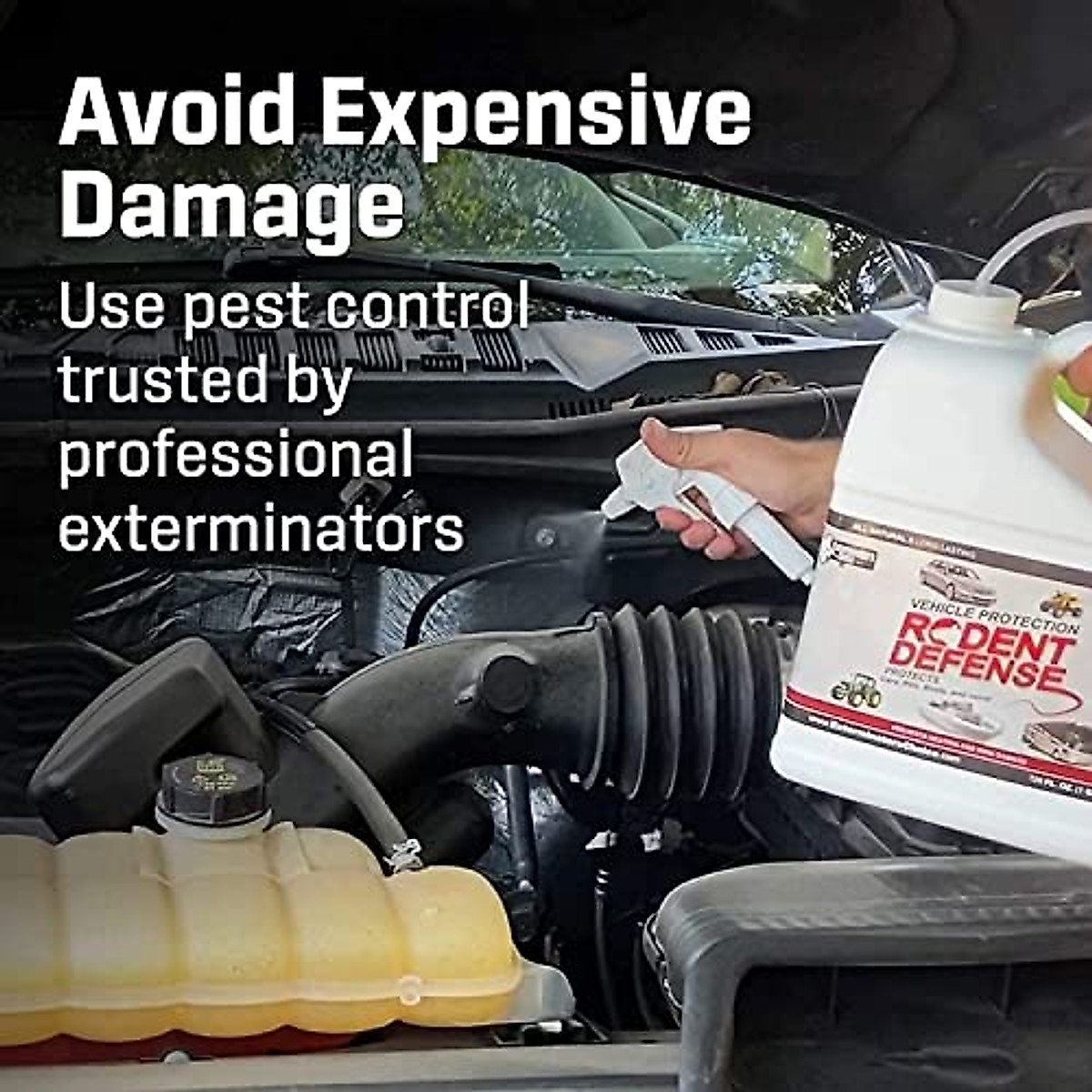 Exterminators Choice - Rodent Defense Spray for Cars and Trucks - Non-Toxic Deterrent for Pest Control - Repels Mice and Rats - Vehicle Protection - Safe for Kids and Pets (32 Ounce)