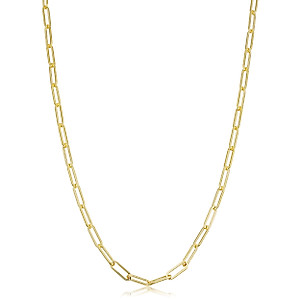 Kooljewelry Solid 14k Yellow Gold Filled Paperclip Chain Necklace (2.5 mm, 36 inch)