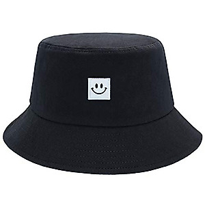 Bucket Hat,Unisex 100% Cotton Summer Travel Beach Sun Cap