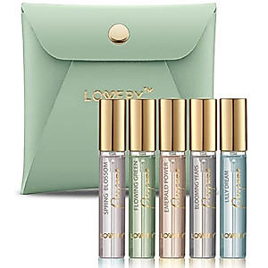 Christmas Gifts from Daughter & Son, Perfume Set Pack of 5 - Perfume Sampler Sets for Women & Men with Leather Pouch - 10ml Mini Perfume for Travel Gifts, Solo Scent & Layering Fragrances