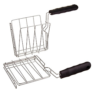 ToasterBuddies TOASTER BUDDIES, 2-Piece, Toaster basket, Sandwich Racks, 2 Slice-Toaster, Compatible with allmost all pop-up toasters, Toaster gadget, Regular, Black