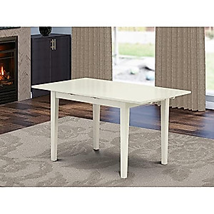 East West Furniture Dining Room NFT-LWH-T Modern Kitchen Table Rectangular Tabletop and 53.5 x 31.5 x 29-Linen White Finish