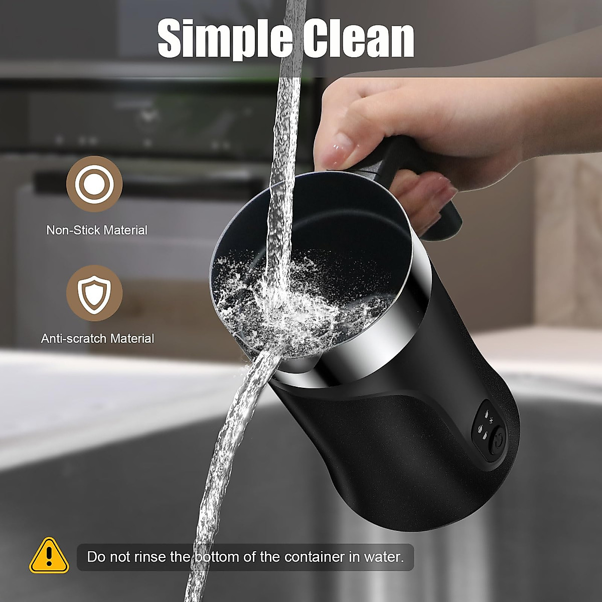 Ovetedot Milk Frother, Upgraded 4-in-1 Milk Frother and Steamer, 10.1oz/300ml Automatic Hot and Cold Foam Maker and Milk Warmer, Electric Milk Frother for Coffee, Latte, Cappuccino, Matcha(Black)