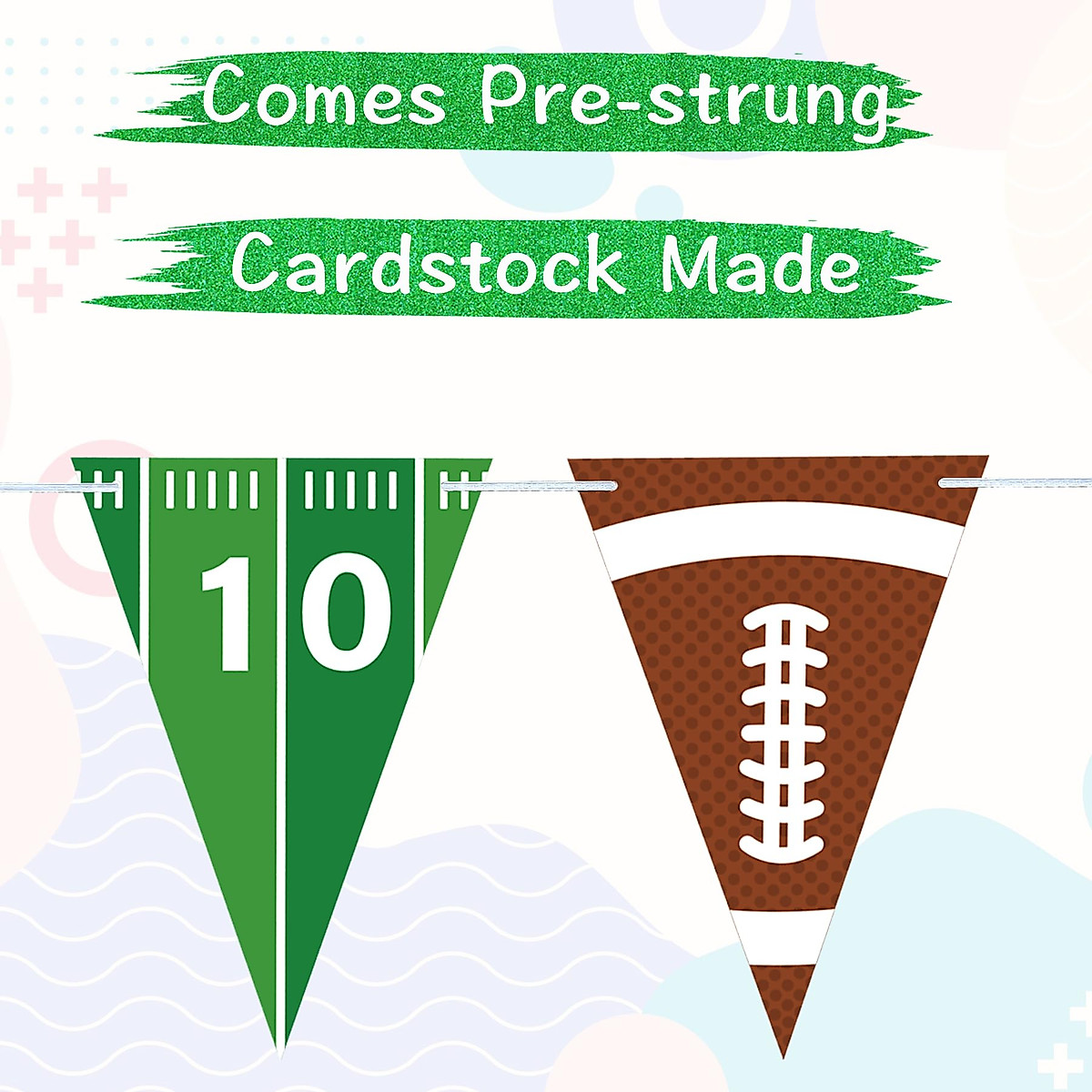 VILIFEVER Game Day Burlap Banner Football Themed Garland Bunting, Football Birthday Party Decorations, Football Concessions Stand Hanging Sign Outdoor Home Decor