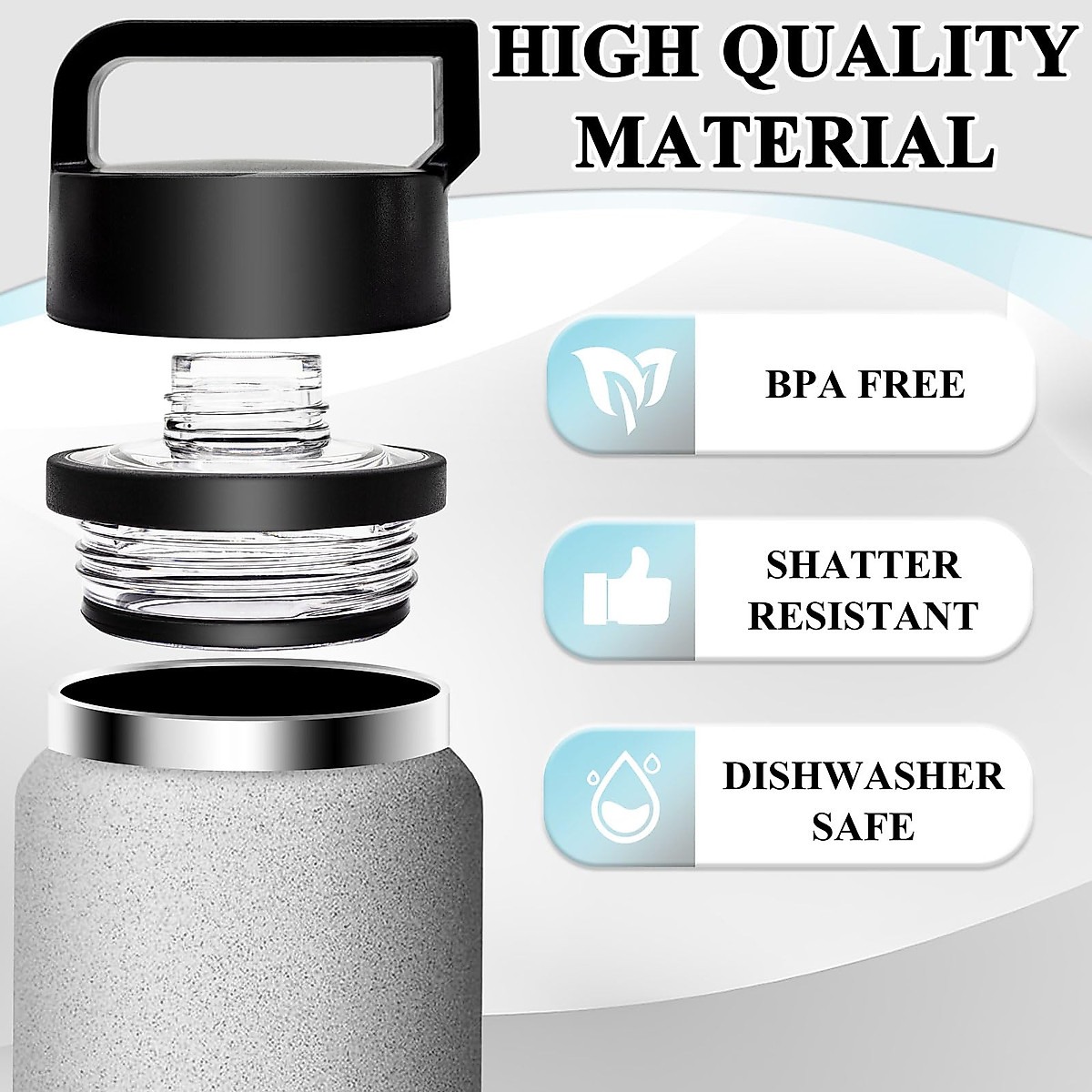 TiciKim Chug Cap for YETI Rambler Bottle Fits for 18 oz 26 oz 36 oz 64 oz Chug Replacement Lid Cap Water Bottle Accessories Compatible with Yeti Rambler Bottle Models