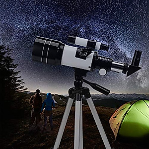 Merkmak Telescopes for Adults Astronomy, Telescope 70mm Aperture 300mm AZ Mount Refractor Telescope for Kids Beginners (15X-150X) - Telescope with Adjustable Tripod, Phone Adapter and Backpack
