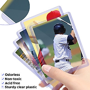 200 Card Sleeves Hard Plastic, Baseball Card Protectors Hard Plastic, 3"x4" Hard Card Sleeves for Baseball Cards, Football Cards (100 Hard Card Sleeves + 100 Clear Sleeves)