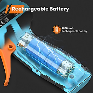 Cordless Hot Glue Gun, GoGonova 15s Fast Preheating Glue Gun, 5Ah Built-in Battery Hot Melt Glue Gun, Smart Power-Off, Kit with 25 Pcs Premium Mini Glue Sticks and USB-C Charging Port