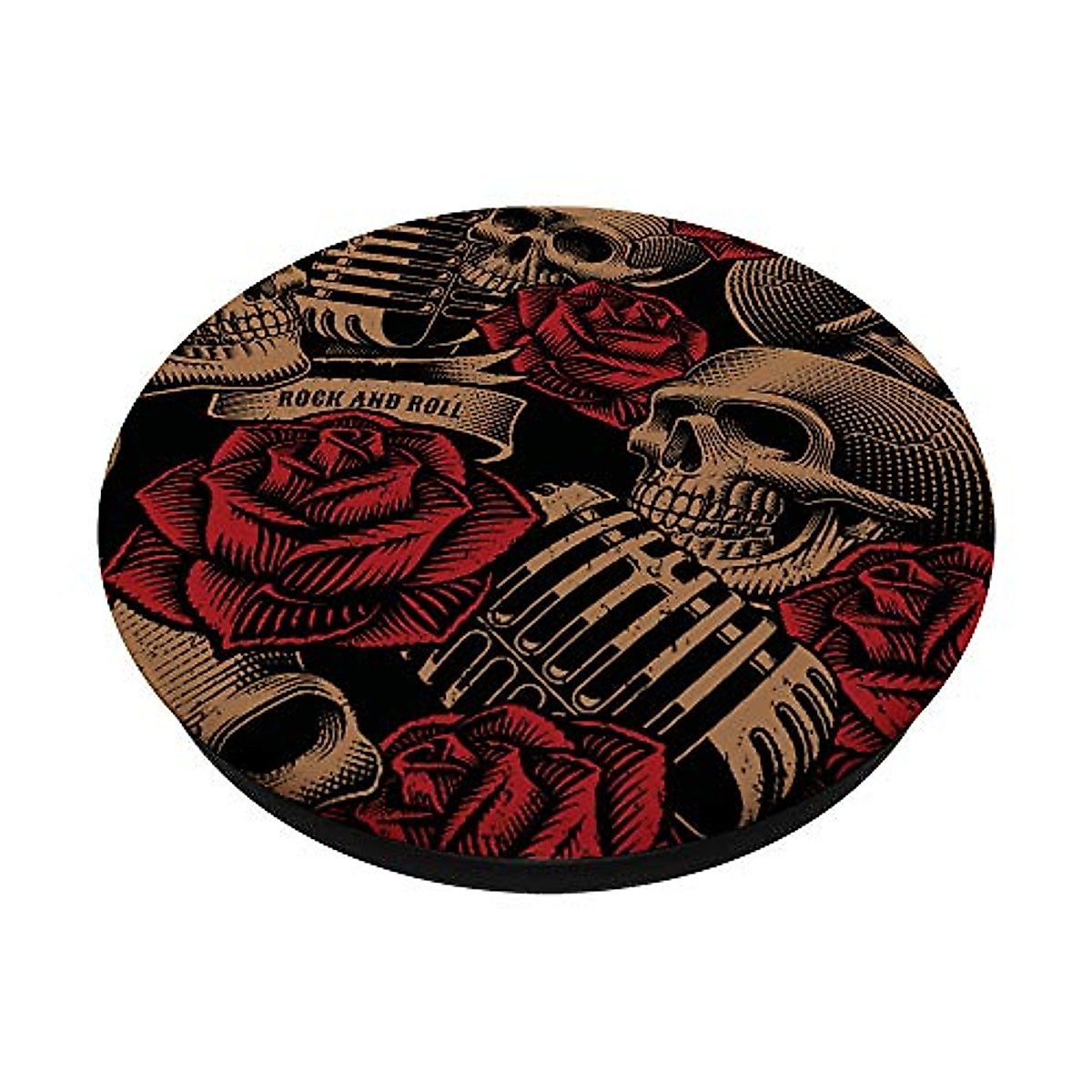 Rock'n'Roll Skulls Roses Musician Music Musical Songwriter PopSockets PopGrip: Swappable Grip for Phones & Tablets