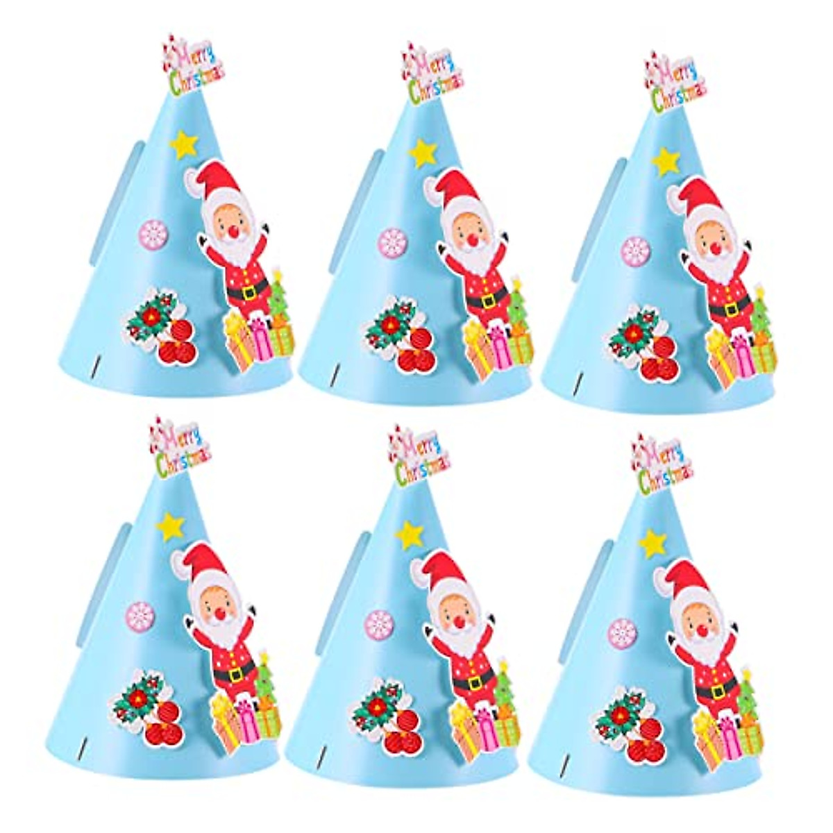Gadpiparty 6pcs Cartoon Paper Christmas Hat Kid Gifts Stocking Stuffers Ebt Childrens Santa Hats Christmas Party Supplies Kids Christmas Hat Party Celebration Hat Paper Christmas Hat Cartoon