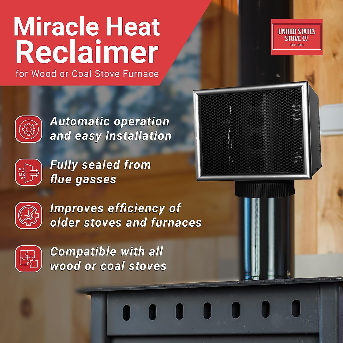 US Stove MH6 Miracle Heat 6-Inch Heat Reclaimer