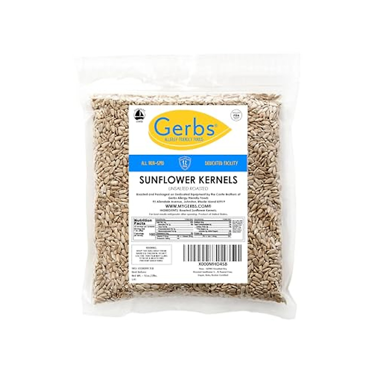 Unsalted Sunflower Seed Kernels by Gerbs – 2 LBS - Top 11 Food Allergen Free & Non GMO - Premium Dry Roasted Shelled Sunflower Seeds – COG USA