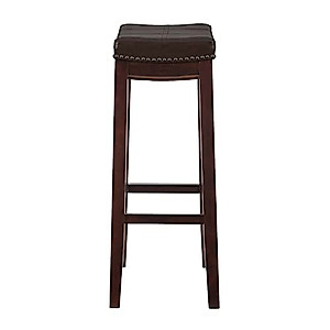 Linon Home Décor Kingston Backless Barstool by Linon, 32" x 18.75" x 13.25", Brown Patch Bar