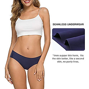 Altheanray Women’s Seamless Underwear No Show Panties Soft Stretch Bikini Underwears 6 Pack(3081M-color12)