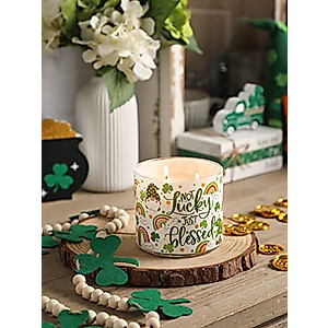 St. Patrick’s Day Eucalyptus Mint Scented Candle 3 Wicks Large Jar, 14 oz