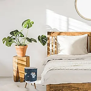 Trash Can with Lid Seamless Childish with Cute Baby sea or Ocean Animals Children Wood Small Garbage Bin Waste Bin for Kitchen Bathroom Bedroom Press Cover Wastebasket 7L/1.8 Gallon