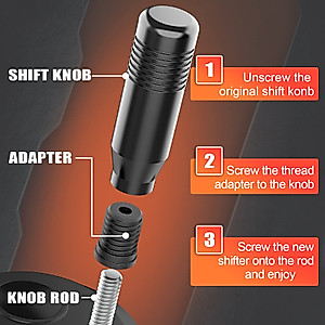 aikeec Gear Shifter Knobs and Adapter Compatible with Logitech G29 G920 G923 G27 Driving Force Stick Aluminum Weighted Shift Knob Gear Shifting Lever Handle Black