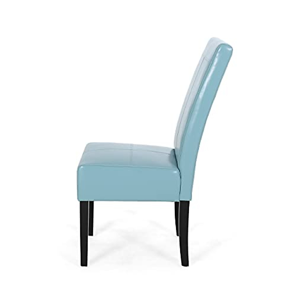 Christopher Knight Home Pertica T-Stitch Leather Dining Chairs, 2-Pcs Set, Teal Blue