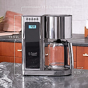 Russell Hobbs Glass Series 8-Cup Coffeemaker, Black & Stainless Steel, CM8100BKR